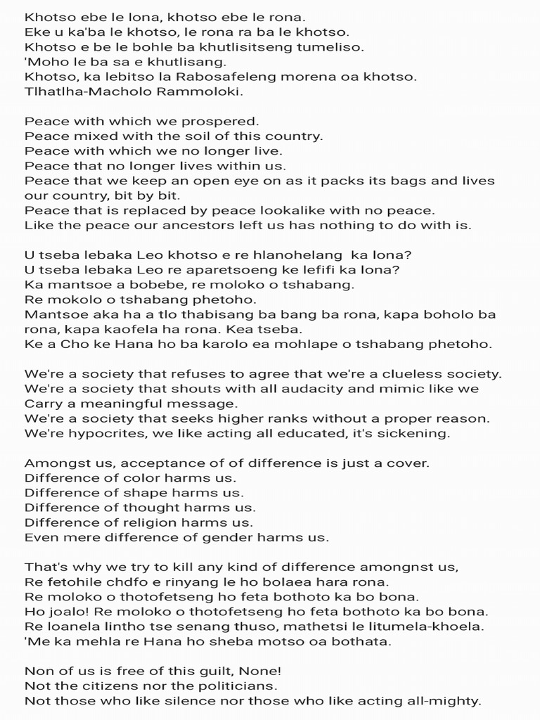 Khotso | PDF