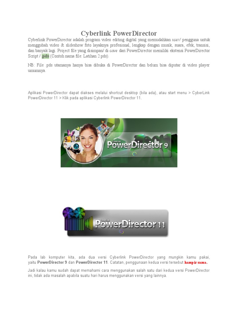 Catatan Cyberlink PowerDirector(Intro sampai text) | PDF