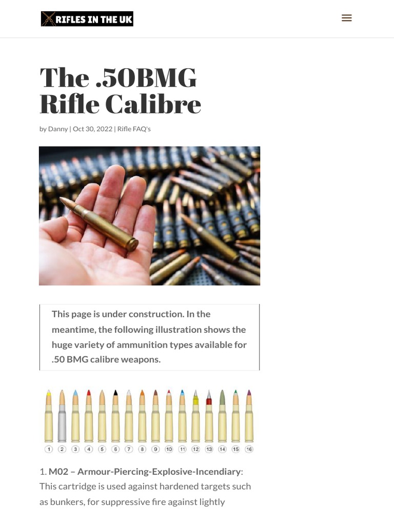 The .50BMG Rifle Calibre | PDF | Hazards | Military Science
