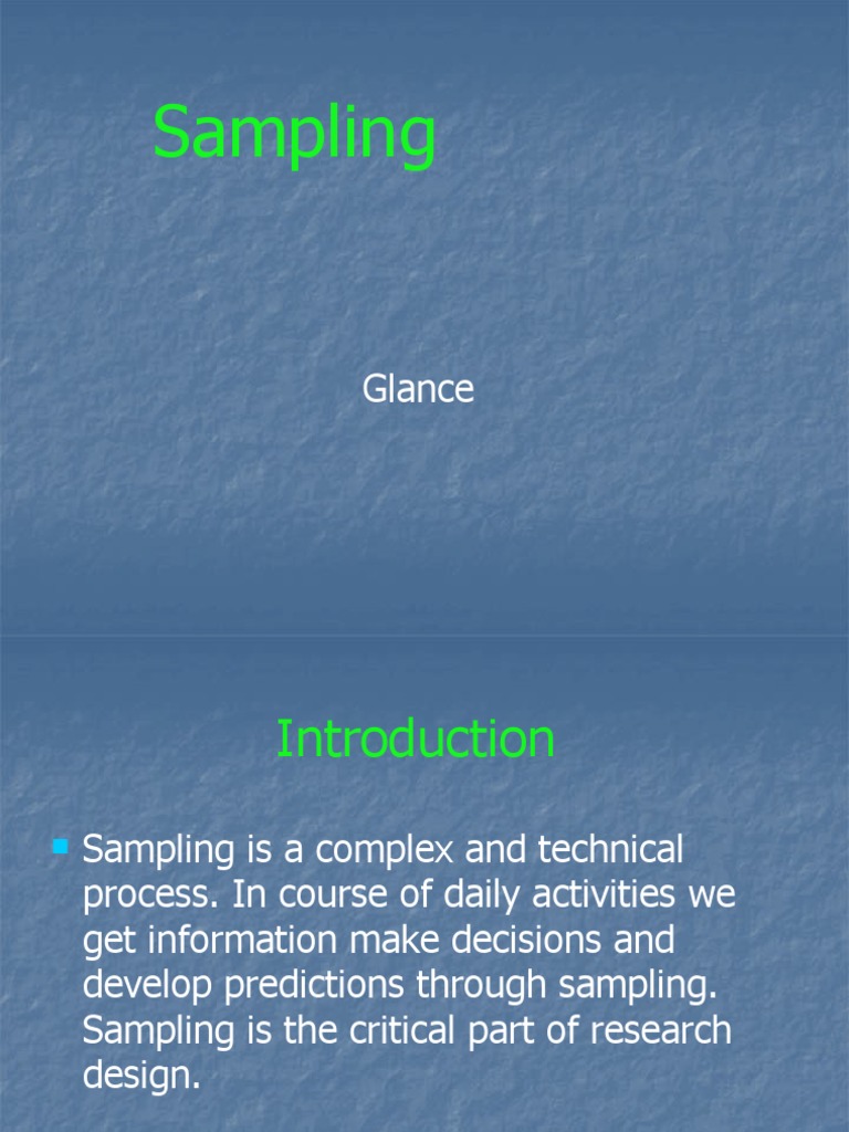 Sampling | PDF | Sampling (Statistics) | Census Sampling | PDF | Sampling (Statistics) | Census