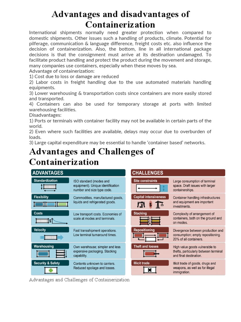 Advantages and disadvantages of Containerization | PDF