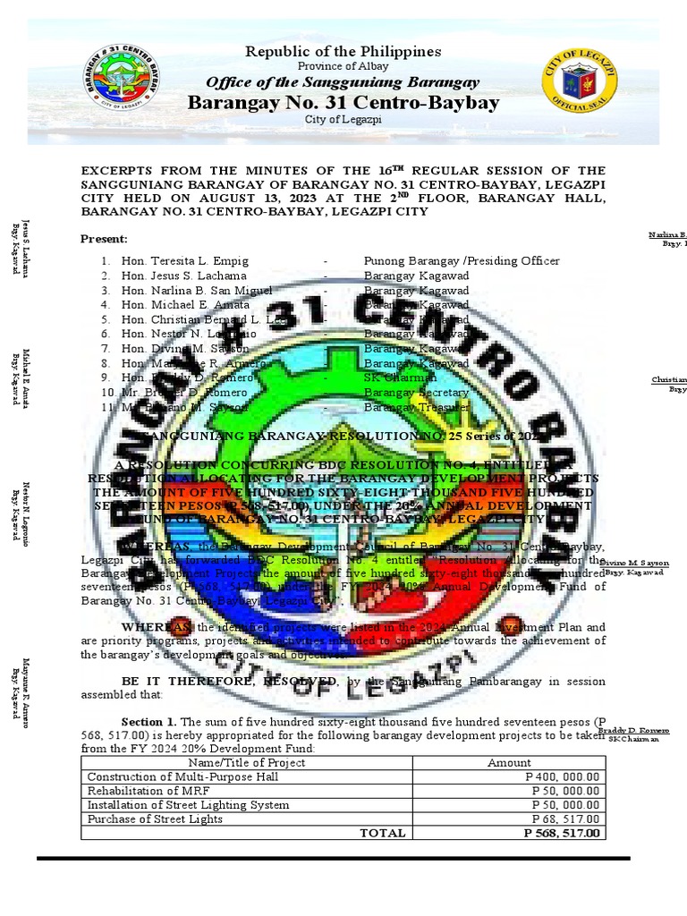 SB Reso 25 - Concurring BDC | PDF