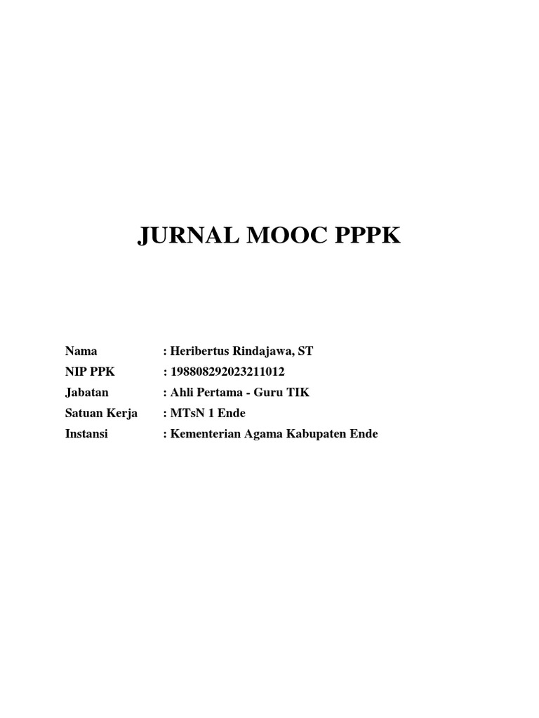 Jurnal Mooc PPPK - Heribertus Rindajawa | PDF