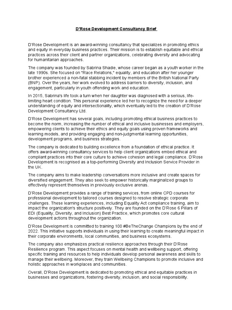 Ethical Business Consultancy Services | PDF