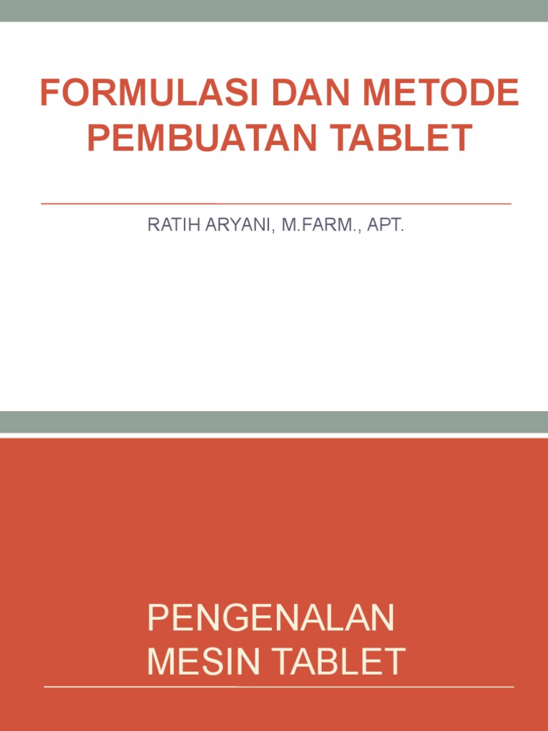 Panduan Lengkap Formulasi Tablet | PDF | Sains & Matematika