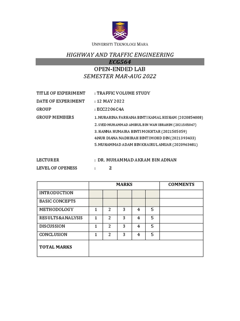 Traffic Volume Study | PDF | Traffic | Traffic Congestion
