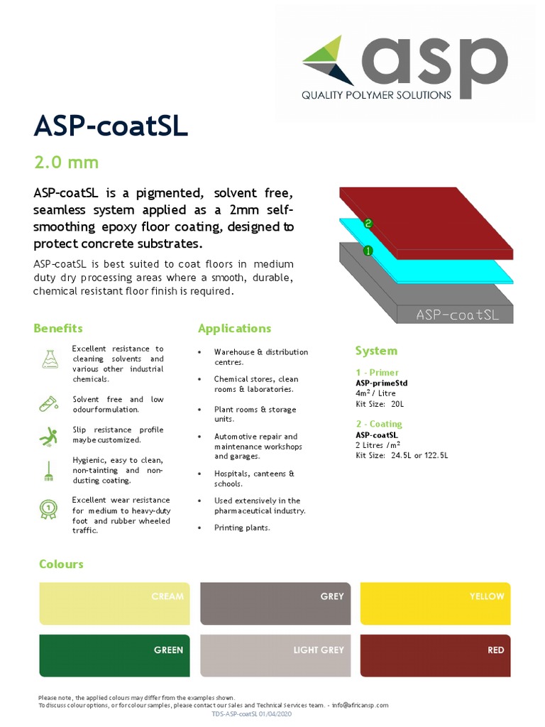 TDS ASP-coatSL | PDF | Coating | Concrete
