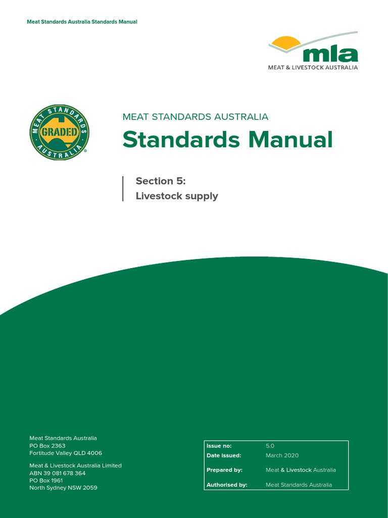 Msa Standards Manual 2020 - Section 5 - Livestock Supply | PDF | Sheep ...