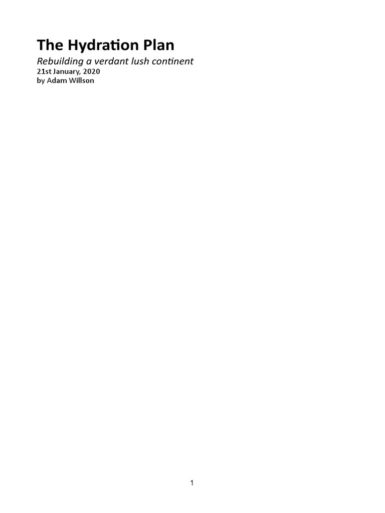 Hydration Plan by Adam Willson | PDF | Agriculture | Water