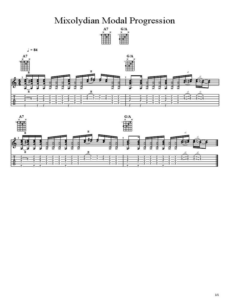Mixolydian Modal Progression | PDF