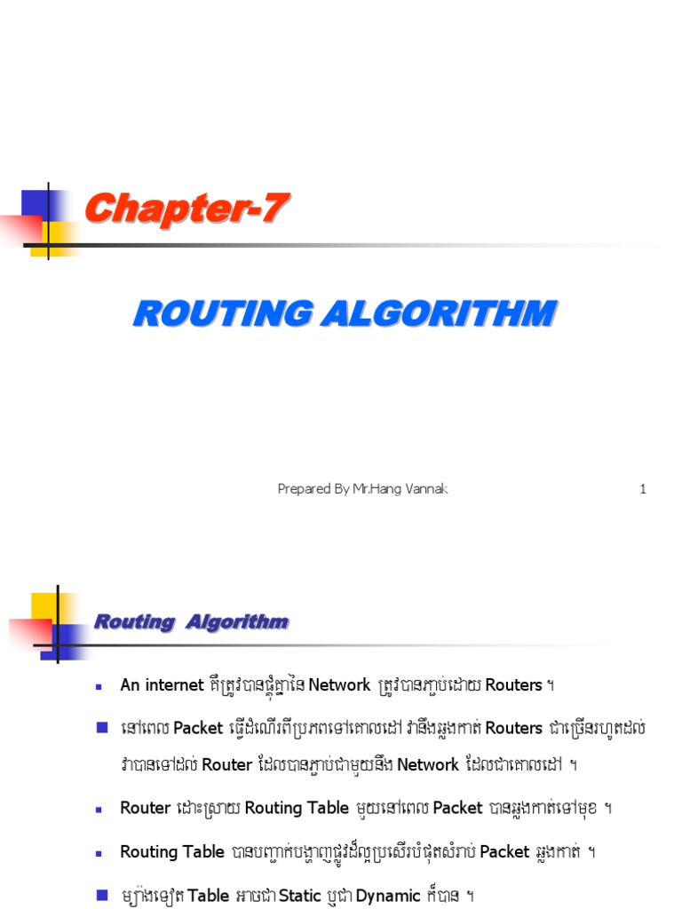 Chapter-7 Routing Algorithm | PDF