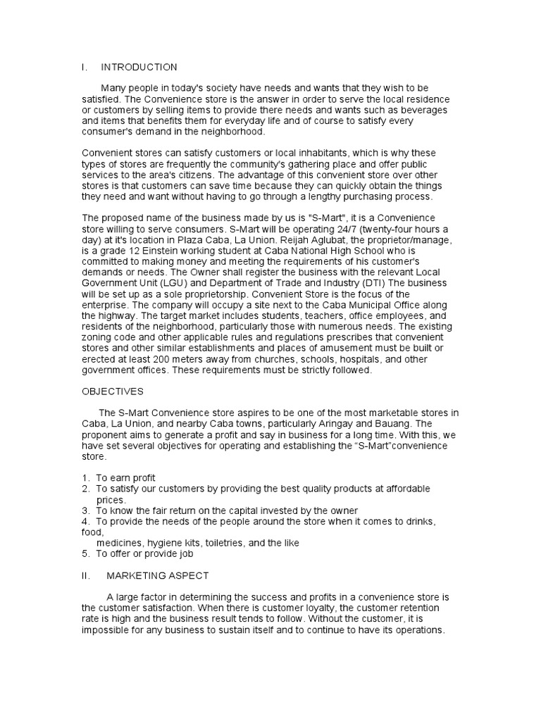 ENTREP - Business Plan Group 6 | PDF | Convenience Store | Retail