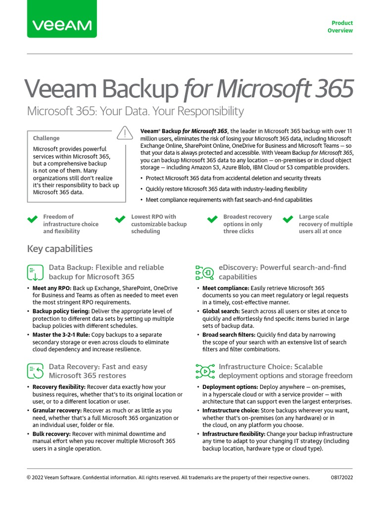 Veeam Backup m365 Product Overview | PDF | Cloud Computing | Backup
