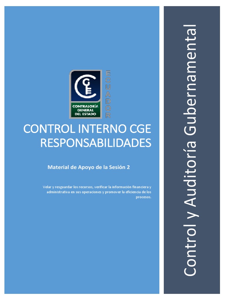 Componentes del Control Interno CGE | PDF | Riesgo | Auditoría
