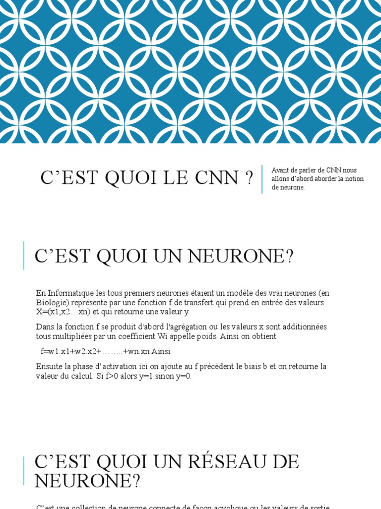 Introduction aux CNN et leurs Fonctions | PDF | Réseau de neurones ...