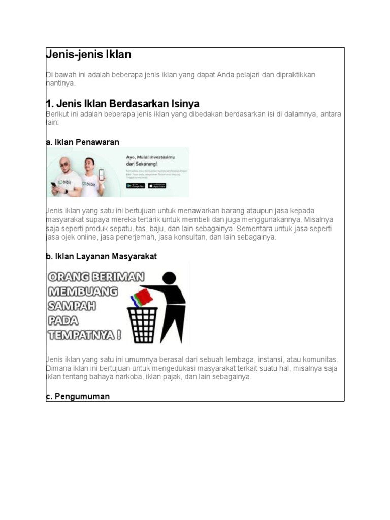 Jenis Jenis Iklan | PDF