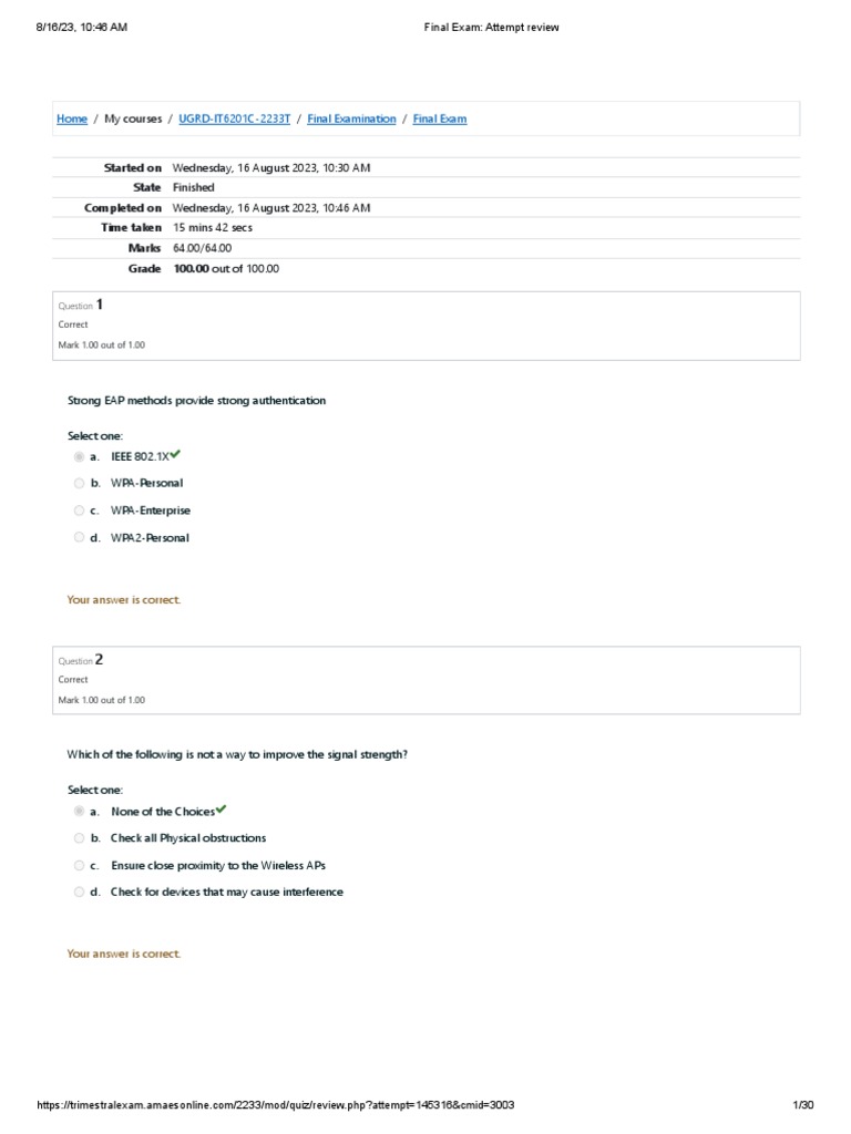 Final Exam - UGRD-IT6201C Principles of Operating Systems | Download Free PDF | Computer Network ...