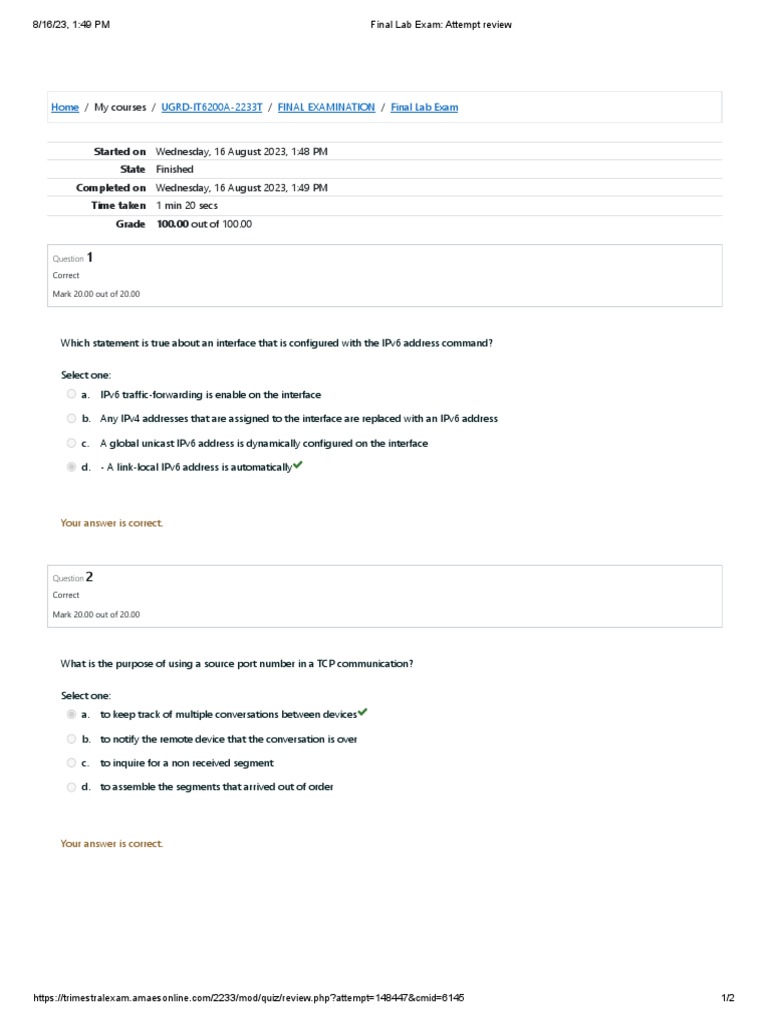 Final Lab Exam - UGRD-IT6200A Data Communication and Networking 1 | PDF | I Pv6 | Network Layer ...