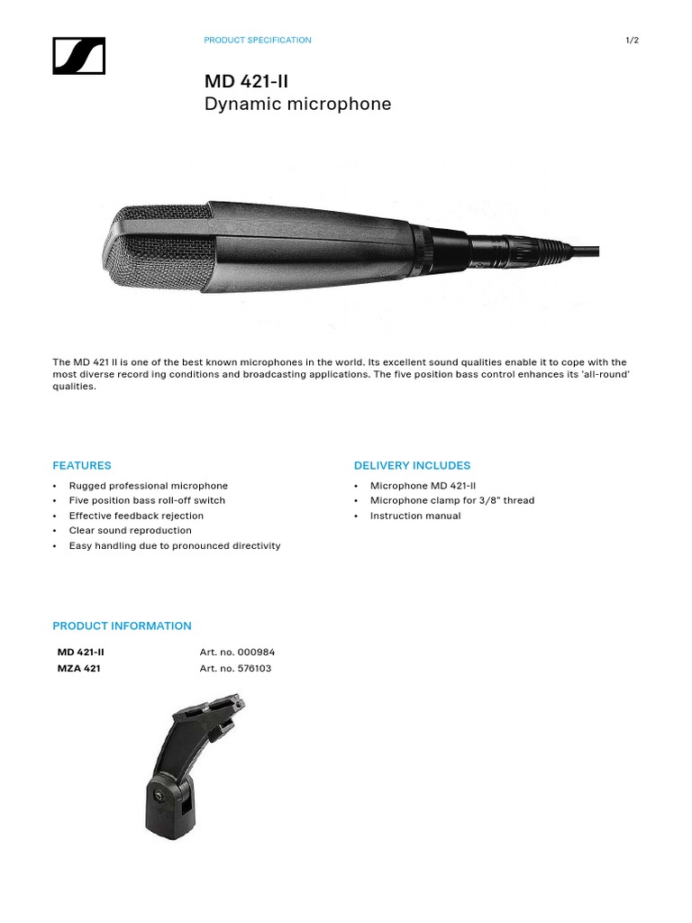SP 1314 v1.0 MD 421-II Product Specification en | Download Free PDF ...