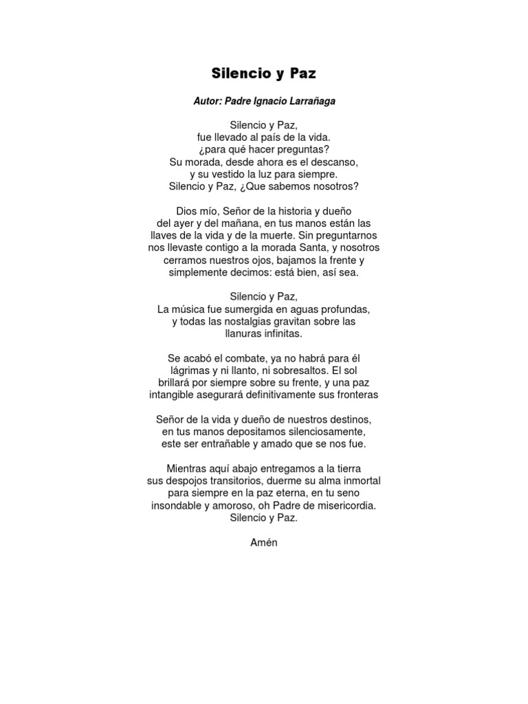 Silencio Y Paz Pdf