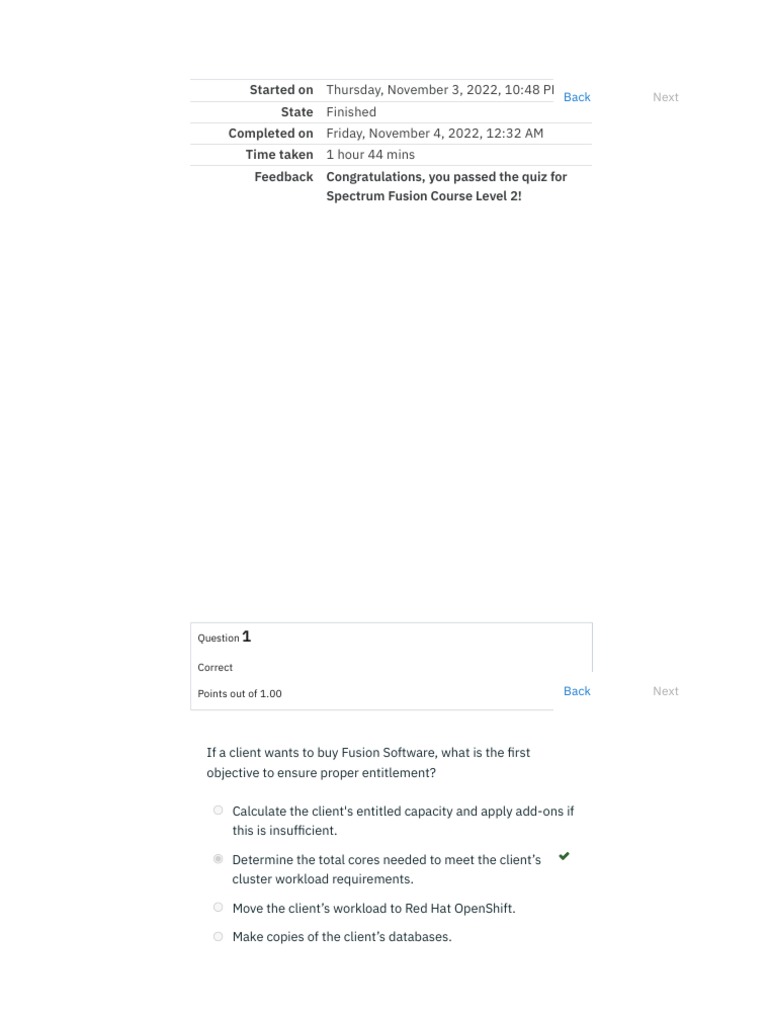 Spectrum Fusion Course Level 2 Quiz - Attempt Review | PDF | Cloud ...