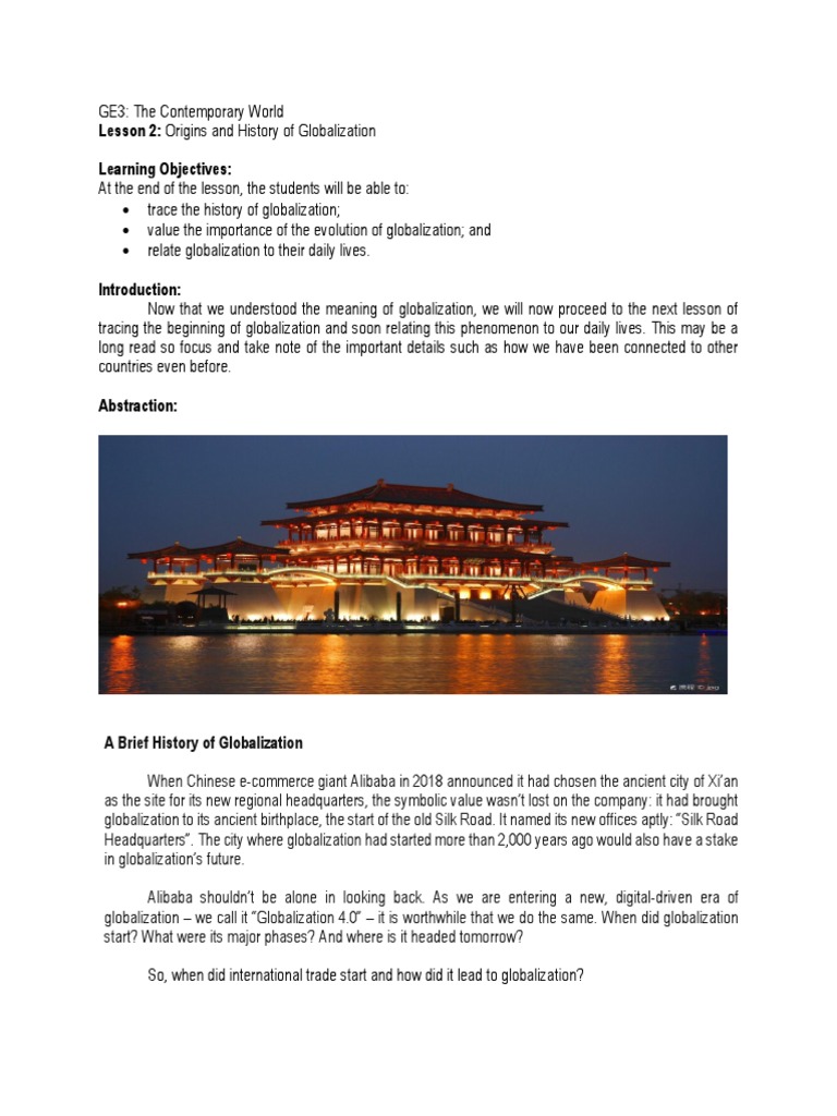 GE 3 L2 Origins and History of Globalization | PDF | Age Of Discovery ...
