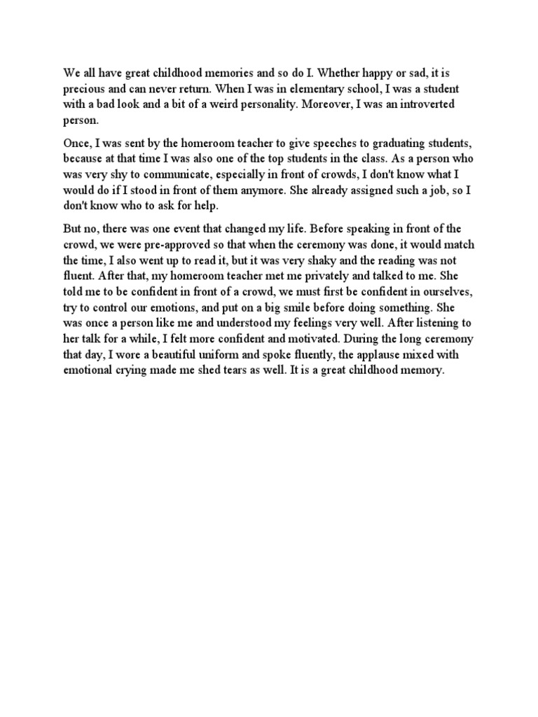 A Positive Event That Affect Your Self-Identity | PDF