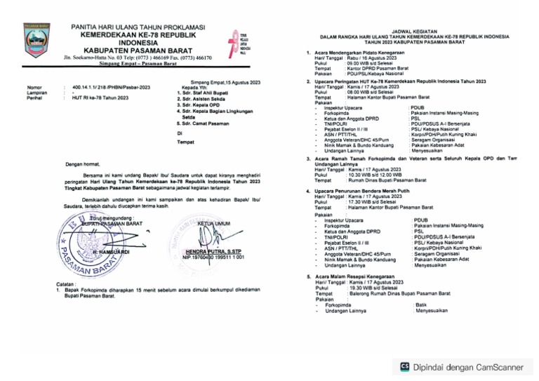 Revisi Undangan Upacara HUT RI Ke 78 | PDF
