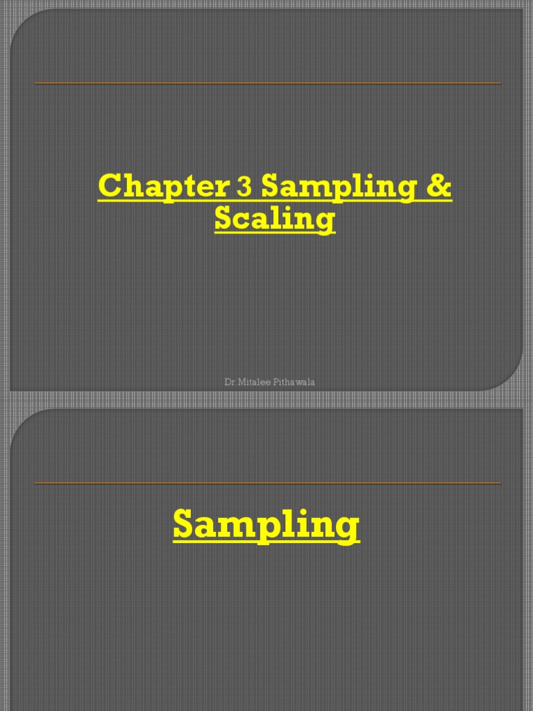 Unit 3 Sampling and Scaling | PDF