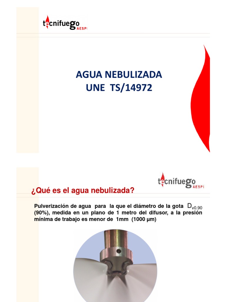 Resum UNE 14972 Water Mist | PDF | Agua | Sistema de rociadores contra ...