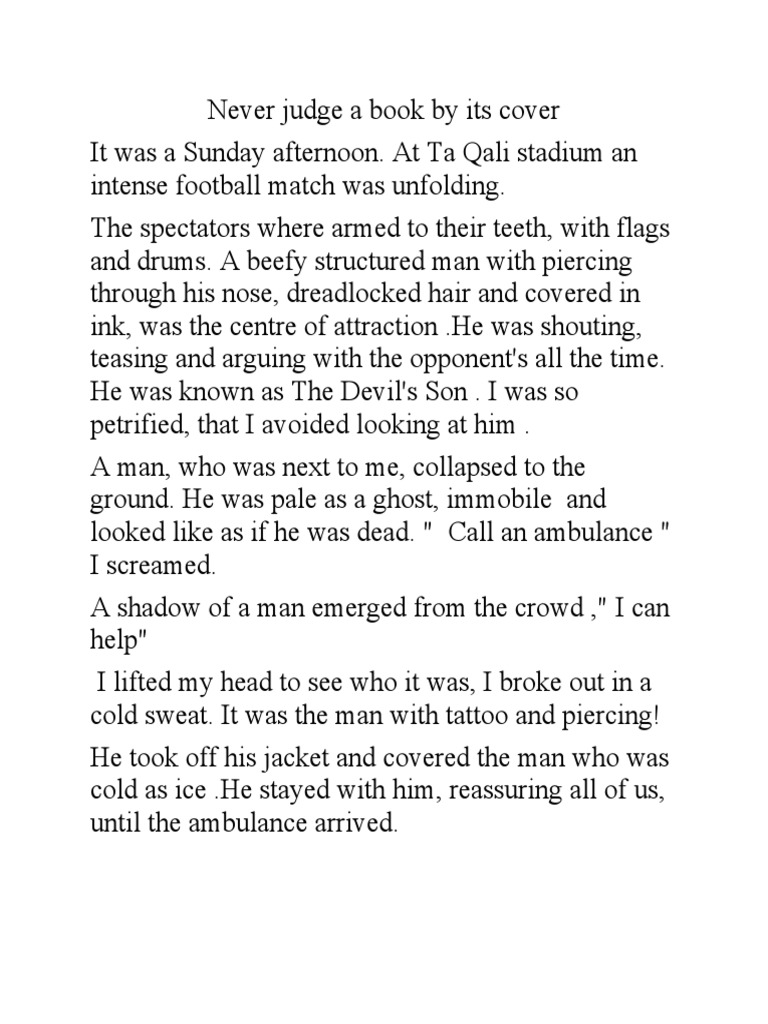 Never Judge A Book by Its Cover | PDF