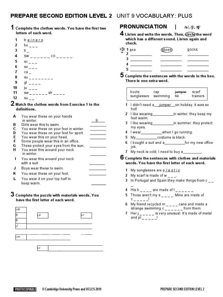 PREPARE 2 Vocabulary Plus Unit 09 | PDF | Consumer Goods | Fashion