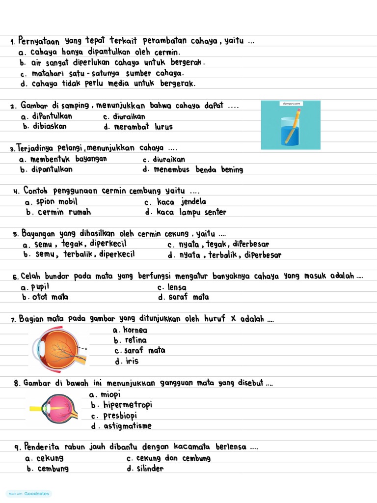 Latihan Soal Ipas Mata Dan Telinga | PDF
