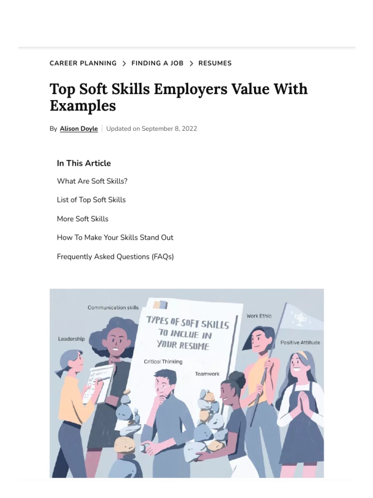 List of Top Soft Skills Employers Value With Examples | PDF | Skill | Leadership
