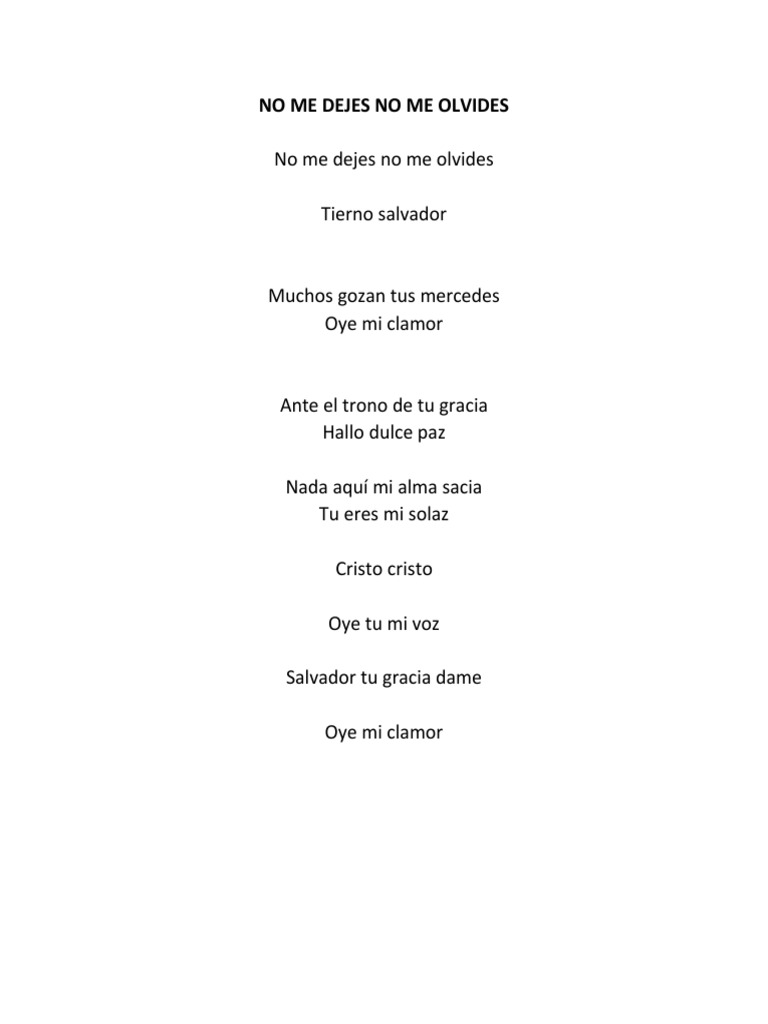 No Me Dejes No Me Olvides | PDF
