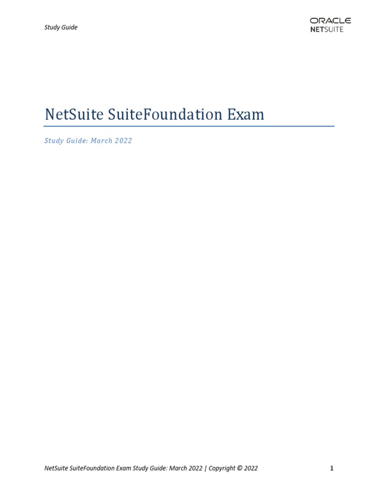 Study Guide Ns Suitefoundation Exam | PDF | Accounts Payable | Enterprise Resource Planning