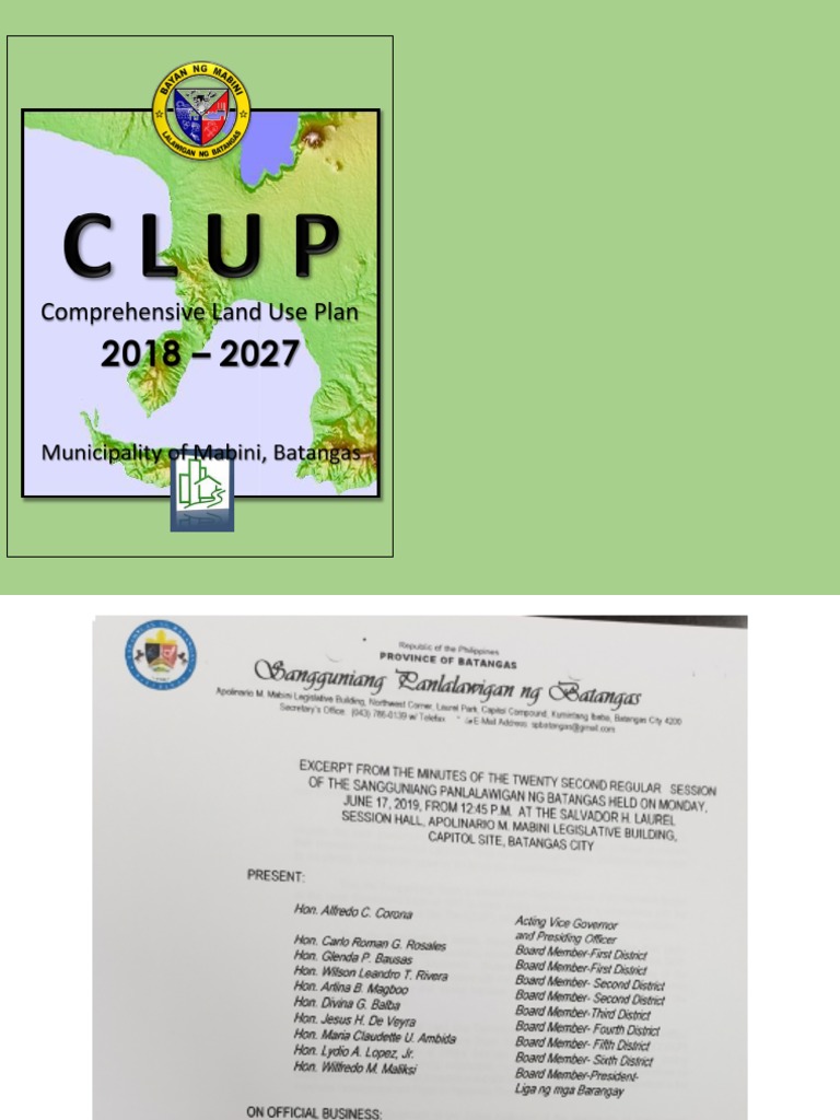 CLUP Mabini2018-2027 | PDF