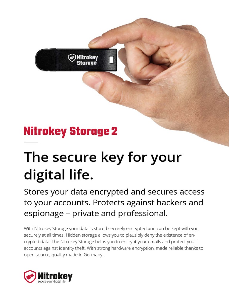 Nitrokey Storage Factsheet | PDF | Password | Encryption