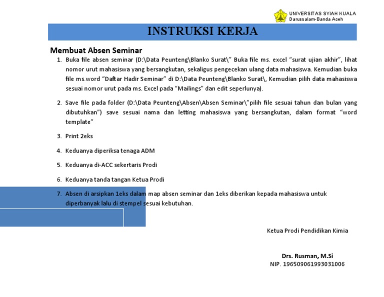 Membuat Absen Seminar | PDF