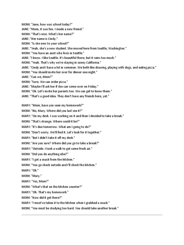 Conversations About School Life | PDF