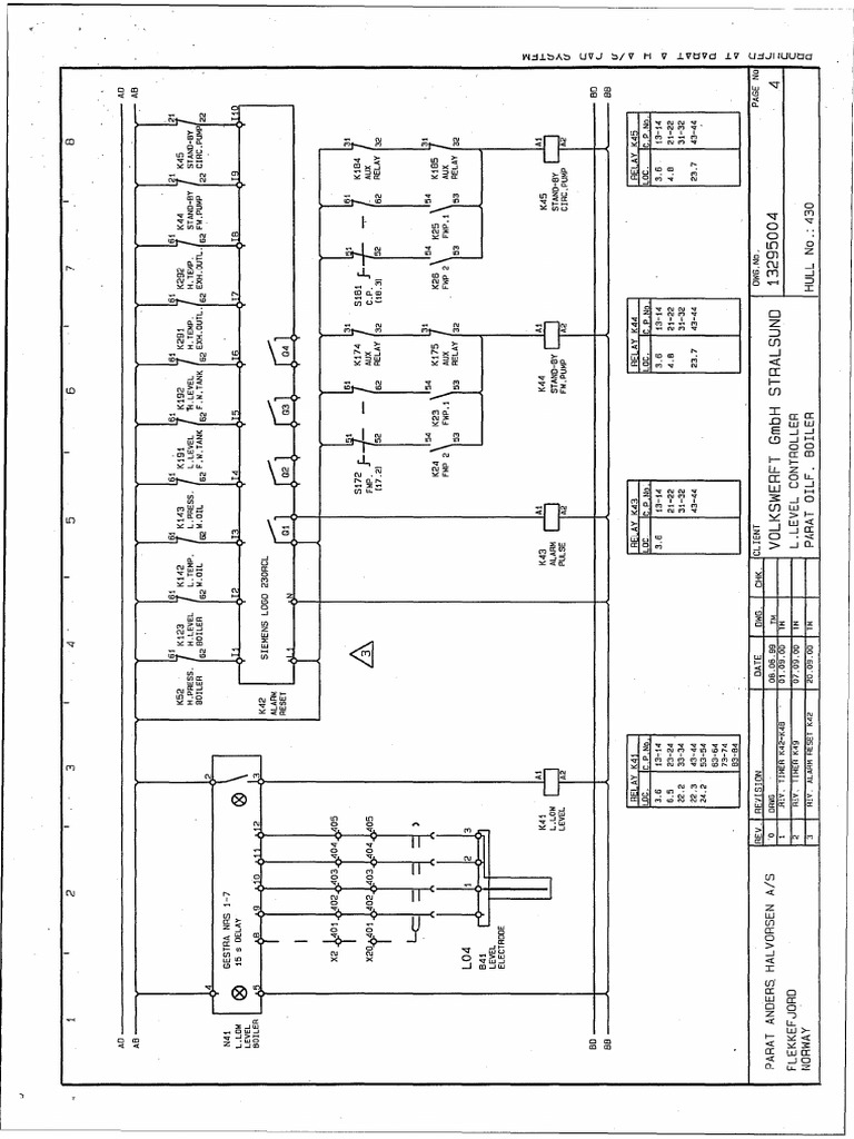 Boiler Low Level Control Electrical Drawing | PDF
