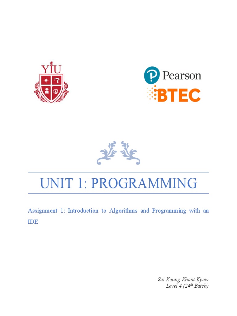Sai Kaung Khant Kyaw Assignment 1 | PDF | Computer Programming | Programming