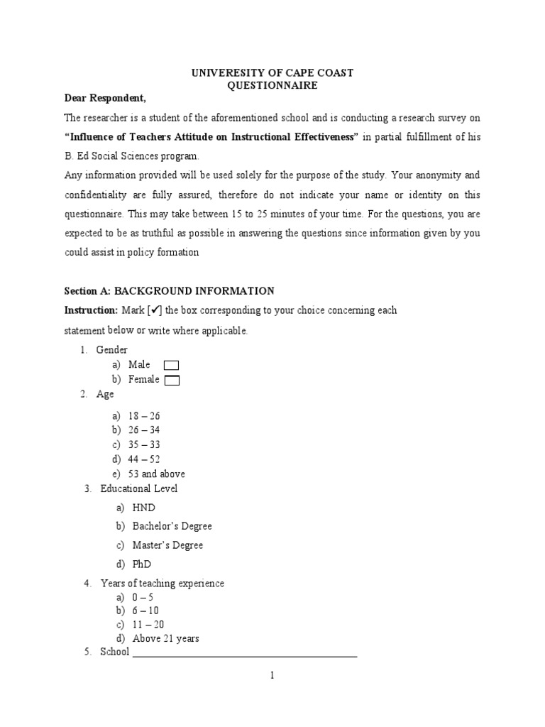 Linda Questionnaire | PDF | Teaching Method | Teachers