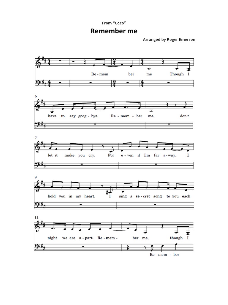 Remember Me - Partitura Coro | PDF