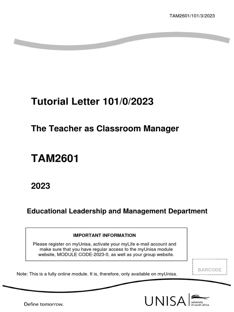 Tam Tutorial Letter | PDF | Turnitin | Libraries