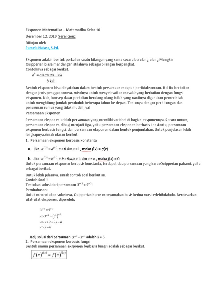 Eksponen 1 | PDF | Metode & Bahan Ajar