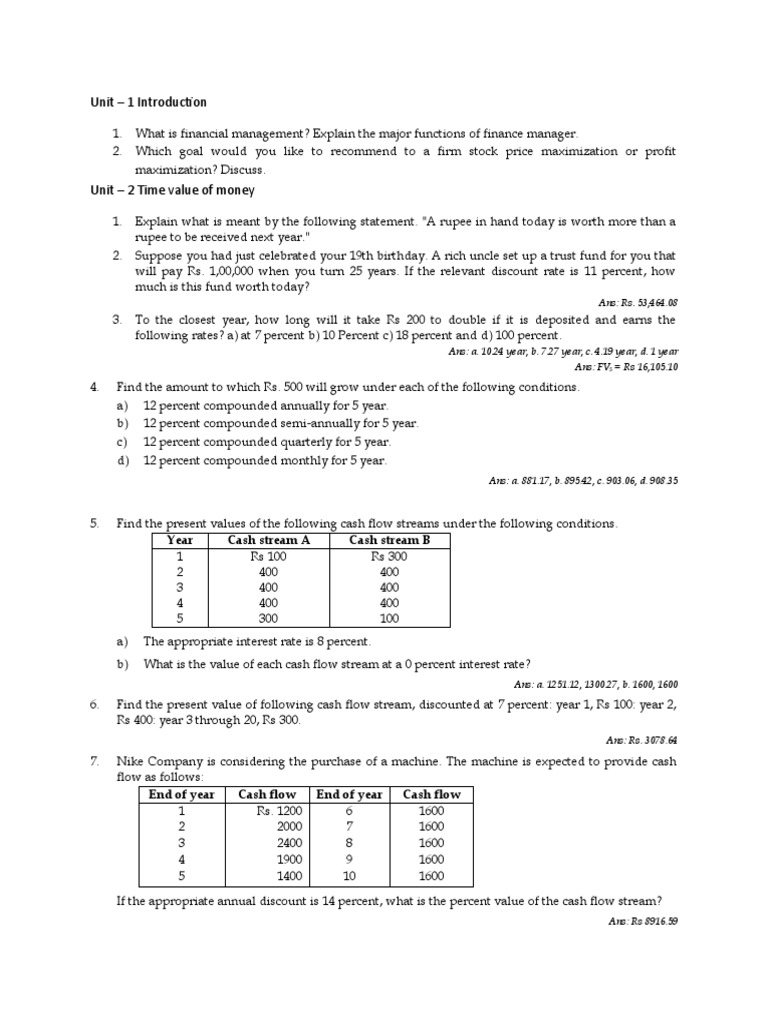 Exam Practice Question MBA | PDF | Dividend | Cost Of Capital