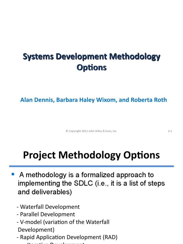 02-System Development Methodology Options | PDF | Software Development ...