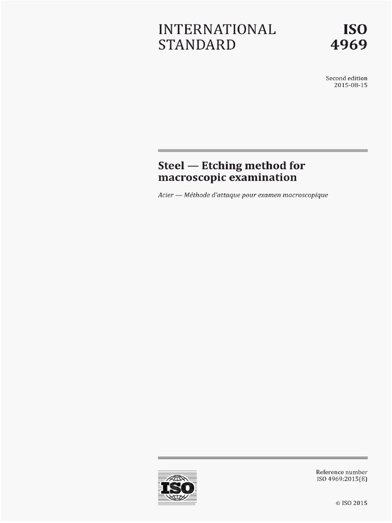 ISO 4969 - 2015 Steel Etching | PDF