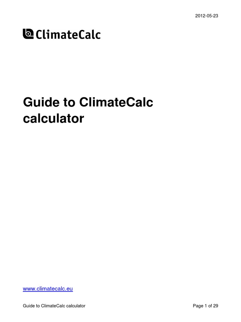 Guide to ClimateCalc calculator | PDF | Greenhouse Gas | Emission Intensity